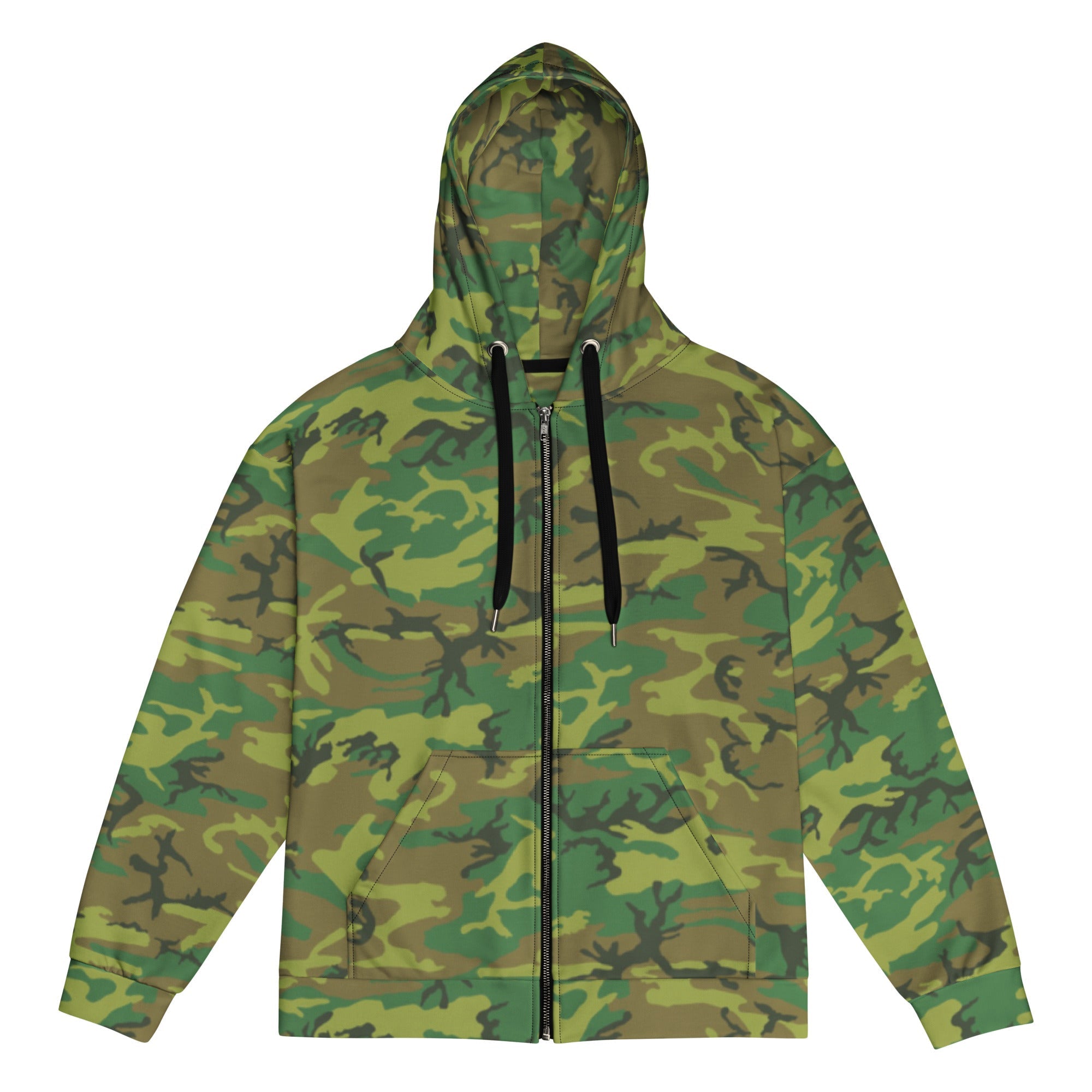 CAMO HQ - American ERDL Lowland CAMO Unisex Zip Hoodie - Worldwide Shipping