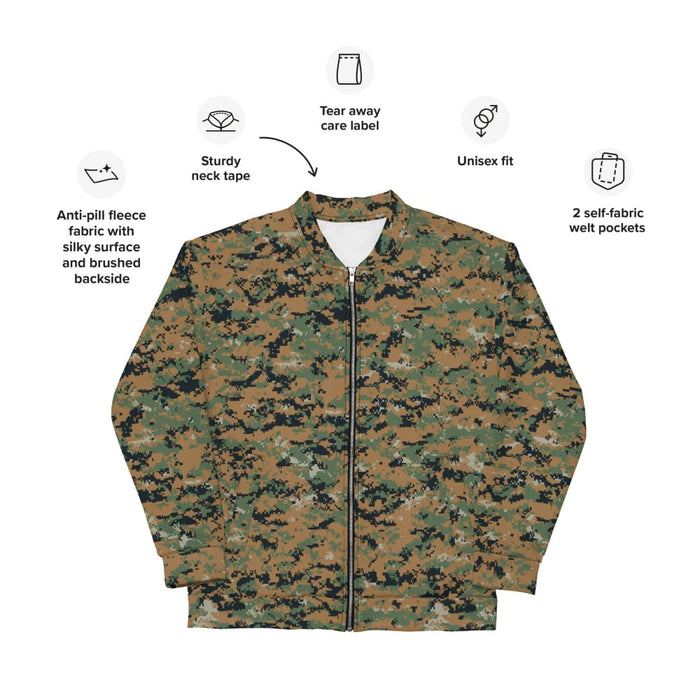 CAMO HQ - American MARPAT Woodland CAMO Unisex Bomber Jacket