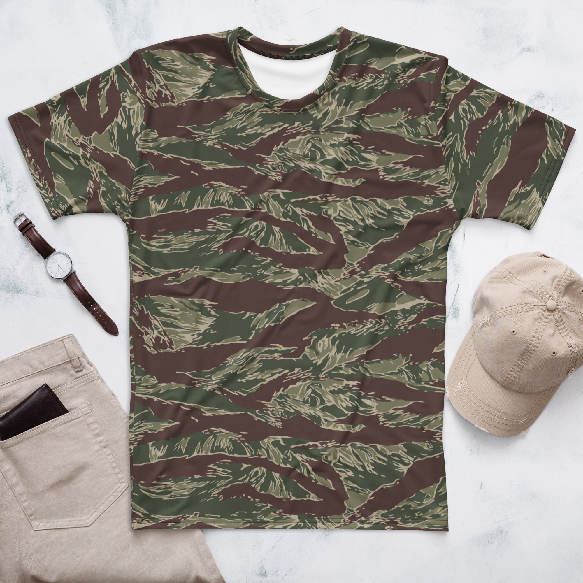 CAMO HQ - American Tiger Stripe Ridgeback CAMO Mens T-Shirt - Worldwide ...