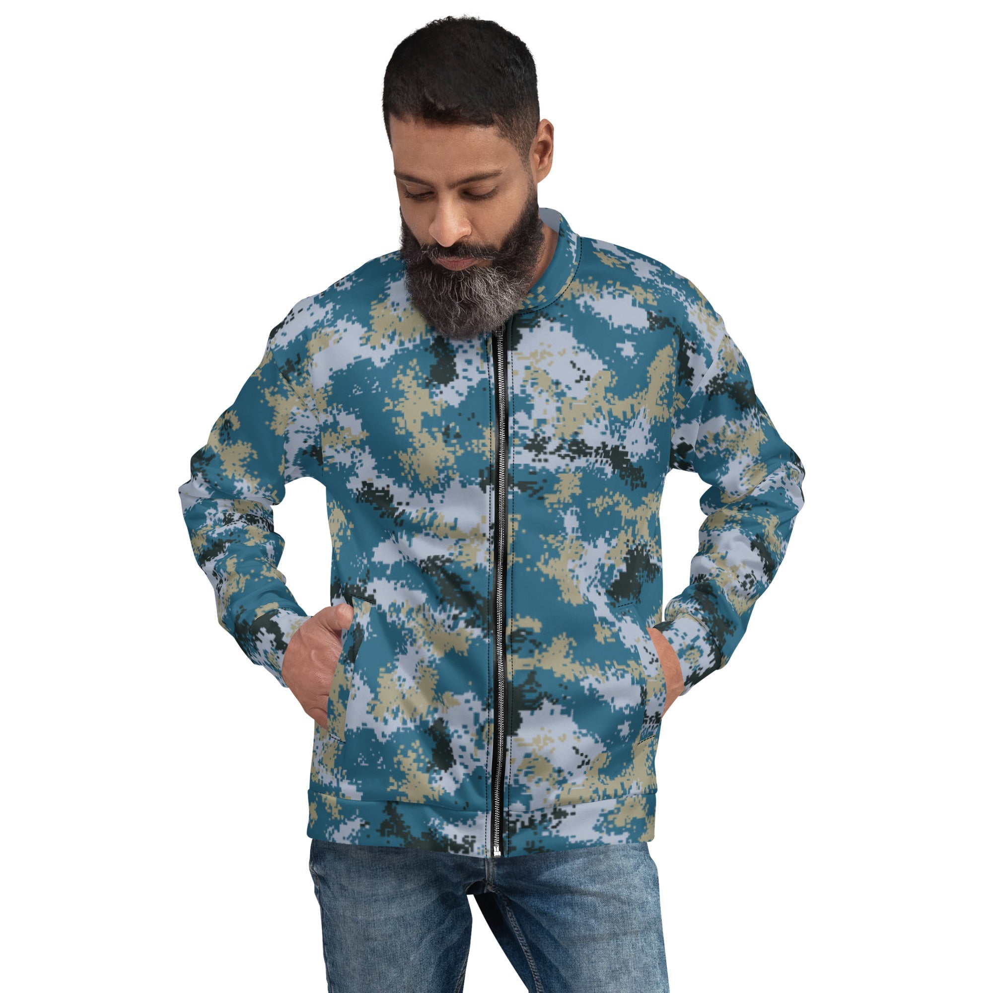 CAMO HQ - Chinese Digital Type 07 Ocean CAMO Unisex Bomber Jacket ...