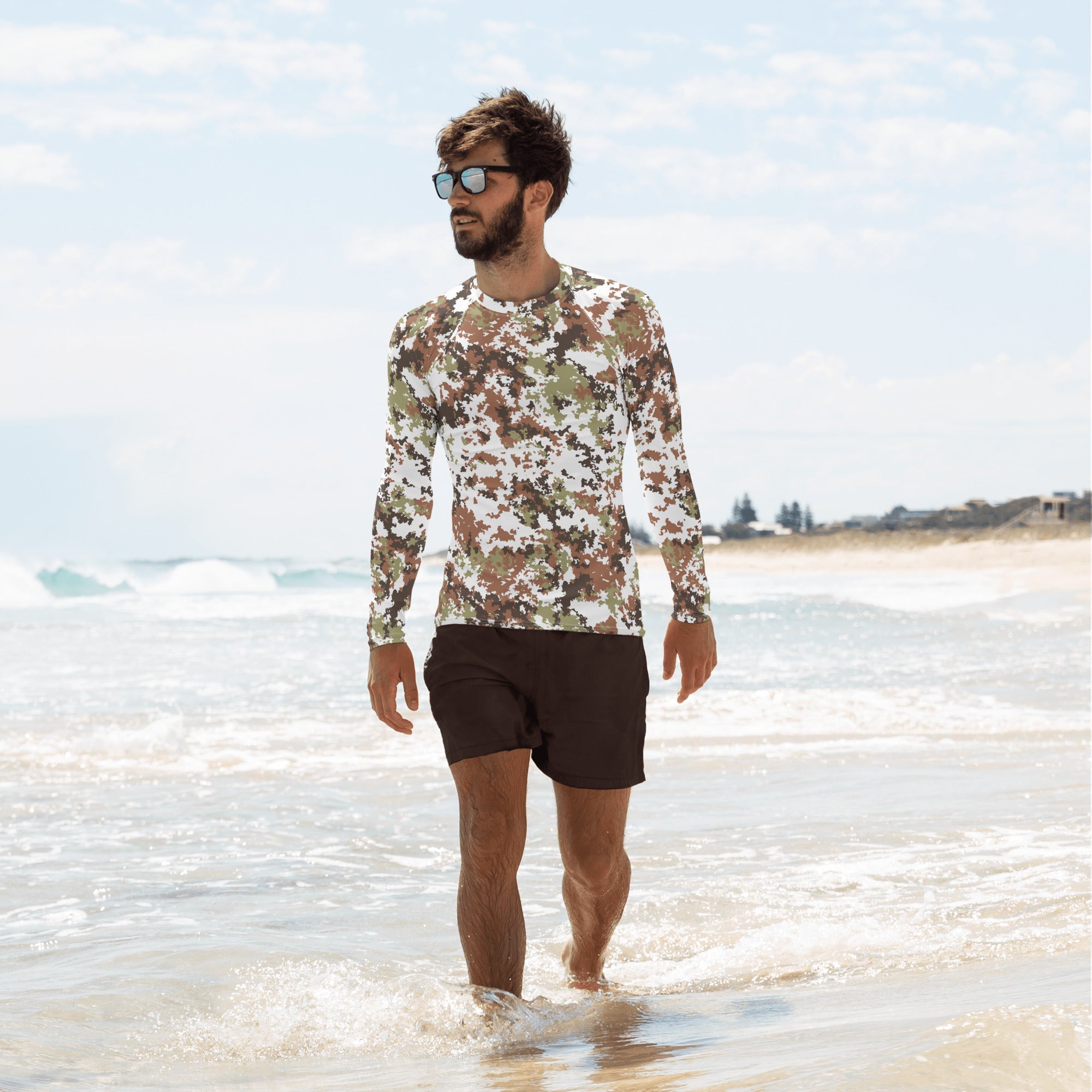 CAMO HQ - Italian Mimetico Vegetata Alpine CAMO Mens Long-sleeve Rash ...