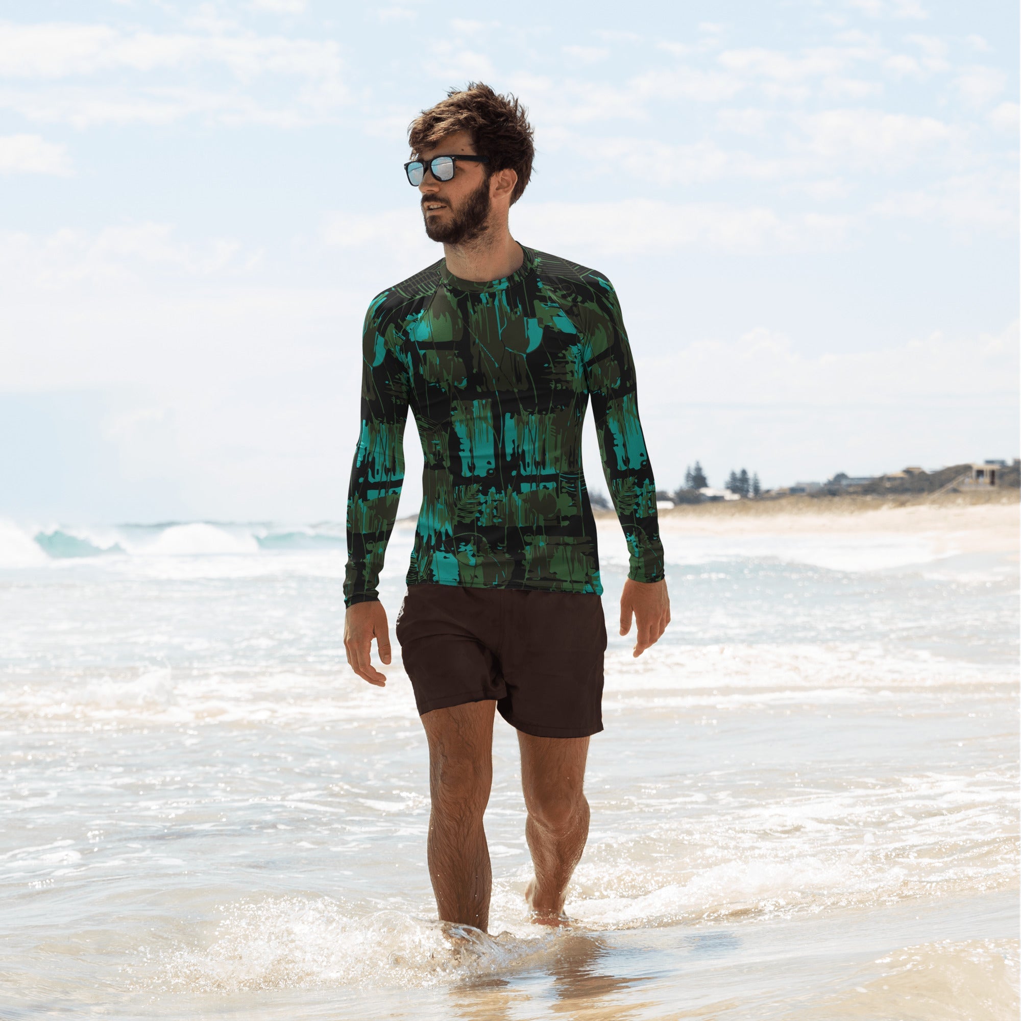 CAMO HQ - NEO Jungle CAMO Mens Long-Sleeve Rash Guard - Worldwide Shipping