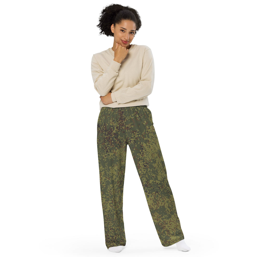 CAMO HQ - Russian Digital EMR Woodland CAMO Unisex Wide-leg Pants ...