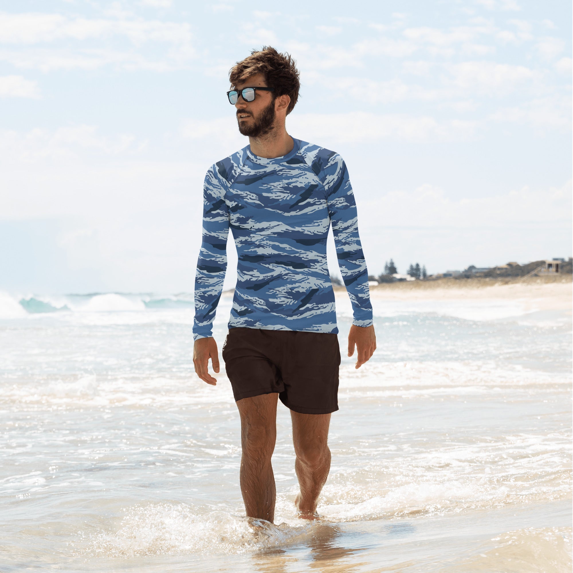 CAMO HQ - Russian Tiger Stripe Kamysh Blue CAMO Mens Long-sleeve Rash ...