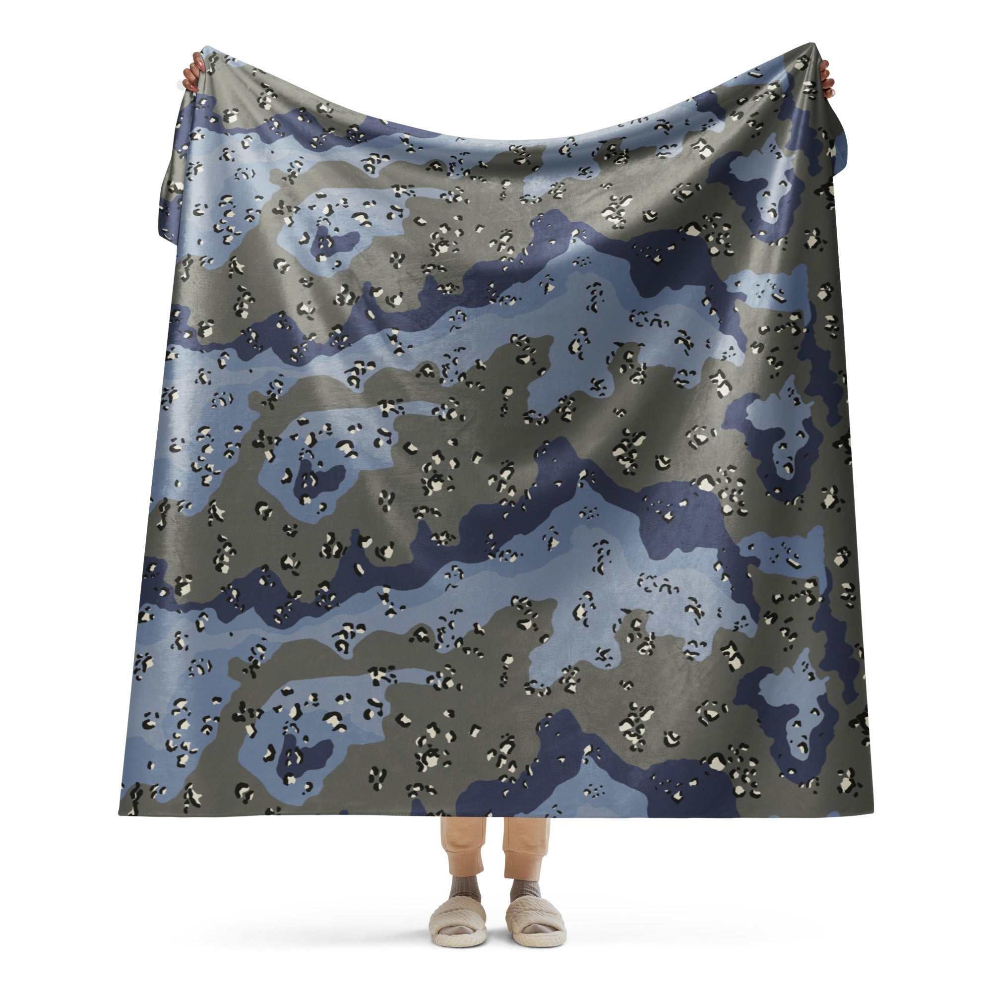 CAMO HQ - Saudi Chocolate Chip Desert Urban Blue CAMO Sherpa blanket ...