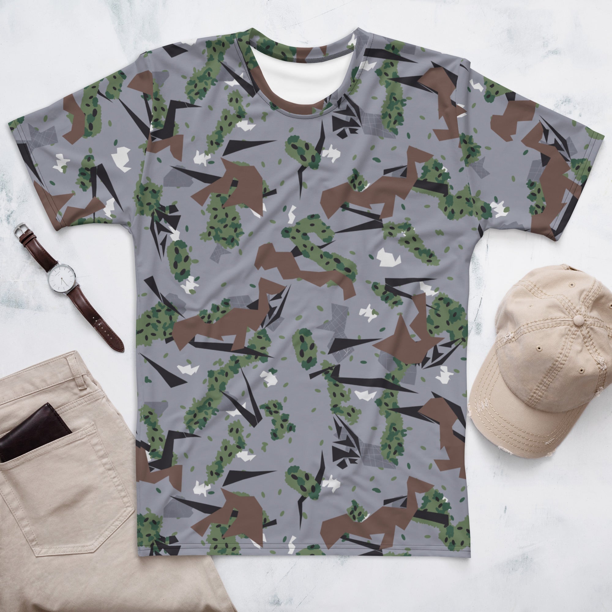 CAMO HQ - Serbian Montenegro Karst Mountain CAMO Mens T-Shirt ...