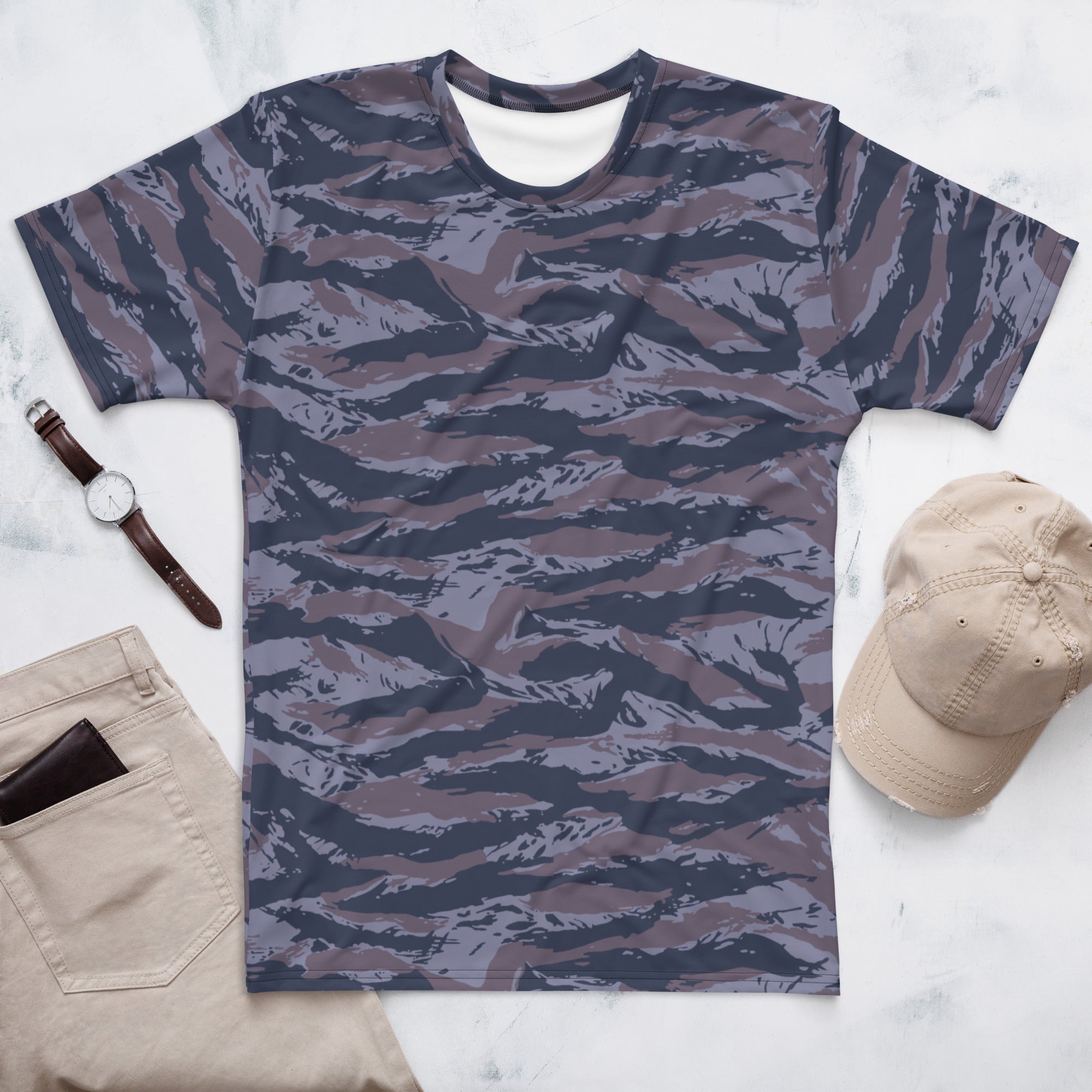 CAMO HQ - Serbian Tiger Stripe Police CAMO Mens T-Shirt - Worldwide ...