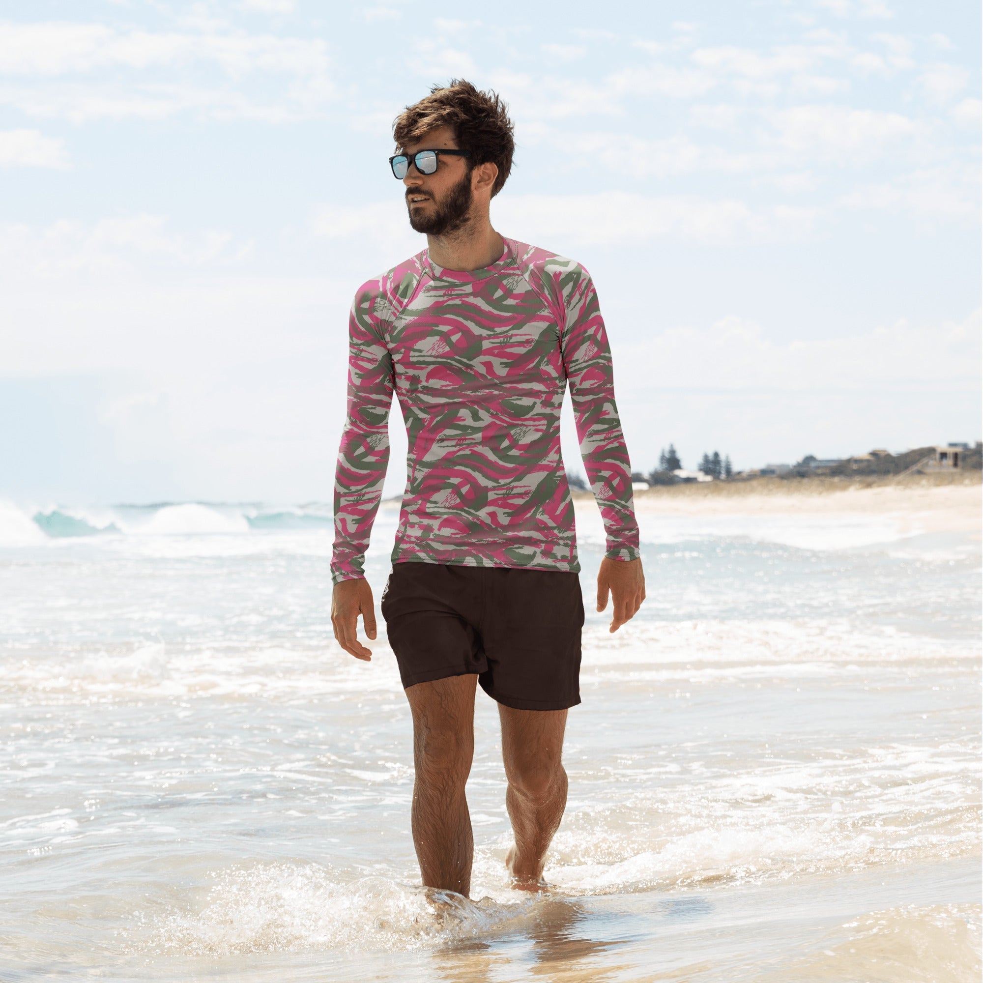 CAMO HQ - Syrian Lizard Red CAMO Mens Rash Guard - Worldwide Shipping
